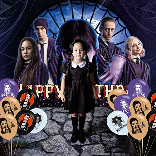 Wednesday Addams Party Banner,Wednesday Addams Backdrop 7x5 Wednesday Addams Background Addams Themed Backdrops for Party Supplies Addams Background Birthday