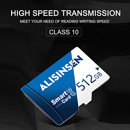 Micro SD Memory Card with a SD Card Adapter Micro SD Card 512GB SD Card 512GB Memory Card,Class 10 TF Card 512GB High Speed Compatible with GOPRO,Computer,Camera and Smartphone