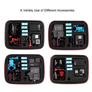 HSU Middle Protective Carrying Case for GoPro Hero 11, 10, 9, 8, Hero 7 Black, Hero 6,5, 4, LCD, Black, 3+, 3, 2 and Accessories, Compact and Safe Action Camera Travel Storage Solution for Adventurers