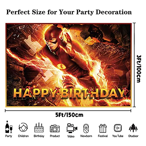 Hero Birthday Party Supplies,Party Supplies Birthday with 5*3ft Background Backdrop Birthday Banner, Party Supplies Birthday Boy Kids for Superhero Theme Party