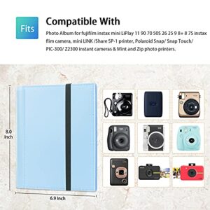 192 Photos Album for Fujifilm Instax Mini Camera, 2x3 Photo Album Book for Fujifilm Instax Mini 11 12 9 90 70 40 8 Instant Camera, Polaroid Snap PIC-300 Z2300 Camera, Polaroid 2”x3” ZINK Pictures,IceBlue