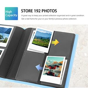 192 Photos Album for Fujifilm Instax Mini Camera, 2x3 Photo Album Book for Fujifilm Instax Mini 11 12 9 90 70 40 8 Instant Camera, Polaroid Snap PIC-300 Z2300 Camera, Polaroid 2”x3” ZINK Pictures,IceBlue