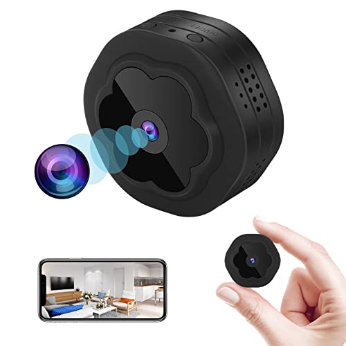 WiFi Spy Hidden Camera Wireless Portable Nanny Cam, Mini 1080P HD Small Security Cameras with Night Vision Motion Detection Alert for Phone APP, Micro Monitor for Home/Car/Office/Baby/Apartment