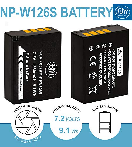 BM Premium NP-W126S High Capacity Battery for Fujifilm FinePix X-S10, X-T100, XT-200, X-100F, X-100V X-A7 X-H1 X-T10 X-T20 X-T30 X-Pro1 X-A2 X-A3 X-A5 X-A10 X-E1 X-E2 X-E2S X-E3 X-T1 X-T2 X-T3 Camera