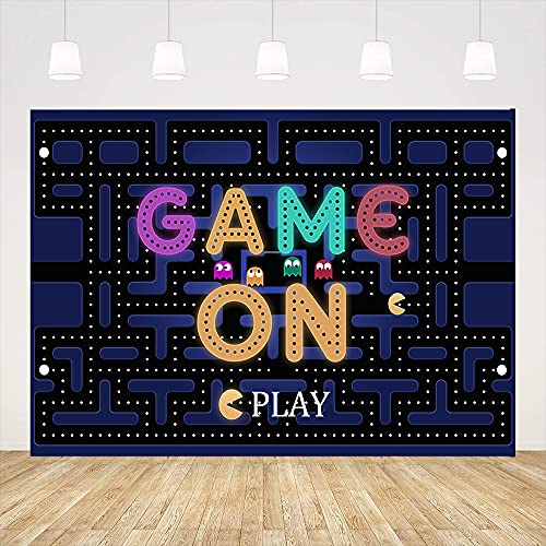 Ticuenicoa 9x6ft Video Game On Backdrop Girls Boys Maze Photography Background Colorful Lights Game On Birthday Party Supplies Kids Adults Gaming Party Decors Baby Shower Cake Table Photo Booth Props