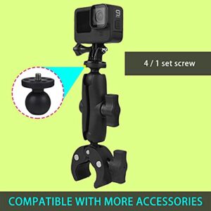 Handlebar Clamp Motorbike Mount for Insta360 One X3, X2, X, One R, RS, GO 2, GoPro Hero, with Double Ball Head Super Clamp Mount Adapter Accessories