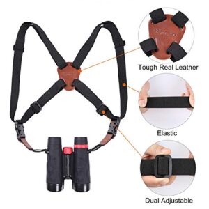 Vigorport Camera Strap,Cross Shoulder Straps for Binoculars, Rangefinders,Harness Strap Compatible with Canon, Nikon, Sony and DSLR SLR Cameras-Brown