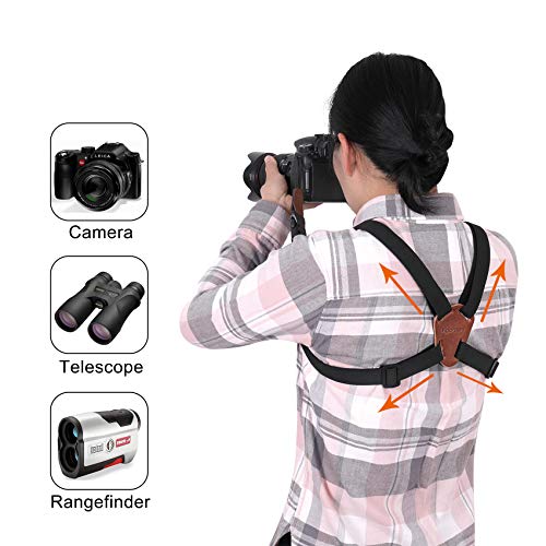 Vigorport Camera Strap,Cross Shoulder Straps for Binoculars, Rangefinders,Harness Strap Compatible with Canon, Nikon, Sony and DSLR SLR Cameras-Brown