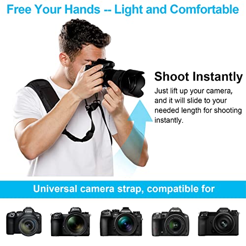 ARVOK Camera Strap with Camera Wrist Strap, Camera Straps for Photographers with Quick Release and Safety Tether, Adjustable Camera Shoulder Strap for Nikon Canon Sony Fuji DSLR Camera