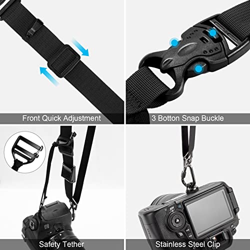 ARVOK Camera Strap with Camera Wrist Strap, Camera Straps for Photographers with Quick Release and Safety Tether, Adjustable Camera Shoulder Strap for Nikon Canon Sony Fuji DSLR Camera