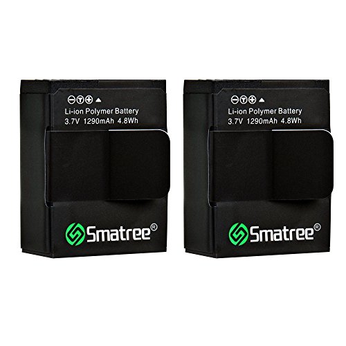 Smatree Battery for Gorpo Hero 3/Hero3+ Camera, 1290mAh, Long Battery Life, 2 Pack Rechargeable