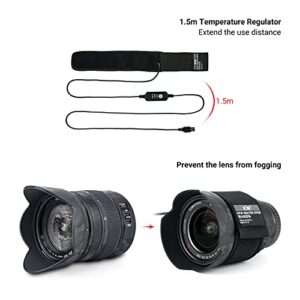 USB Lens Dew Heater, Lens Warmer Strip with Temperature Regulator Condensation Prevention for Telescopes Camera DSLR Lens Telescope Eyepieces 80mm-110mm in Diameter