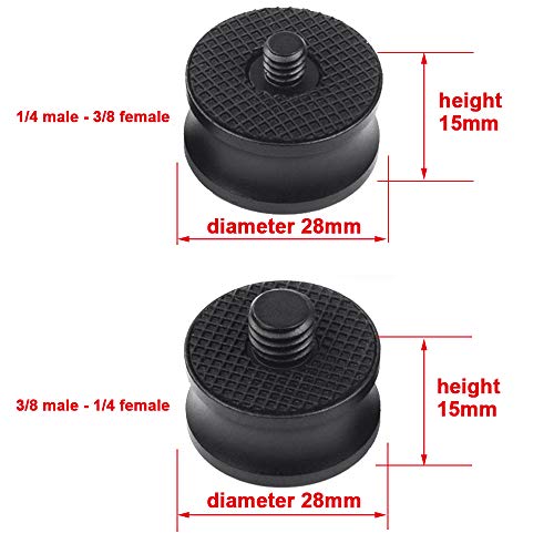 1/4" Male to 3/8" Female Camera Tripod Screw Converter Adapter,3/8" Female to 1/4" Male Thread Camera Tripod Screw Mount Convertor Adapter for Tripod Monopod Ballhead Camera