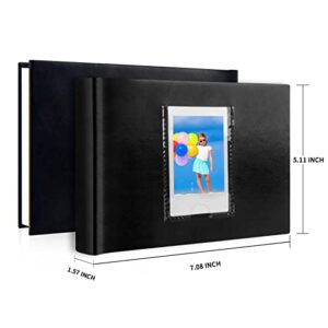 64 Pockets Mini Photo Album with Writing Space, Front Window, Polaroid Photo Albums 3 Inch for Fujifilm Instax Mini 12 11 9 8 7+ 40 EVO Film, Polaroid 300, HP Sprocket, K-pop Photocards (Black)