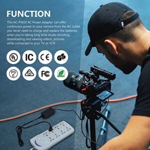 Neewer AC-PW20 AC Power Supply Adapter and DC Coupler Dummy Battery Charger Kit Replace NP-FW50 Battery Compatible with Sony A7/7R/7S A7II/7RII/7SII A6500/6400/6300/6100 NEX3/5/6/7 DSC-RX10 II III IV