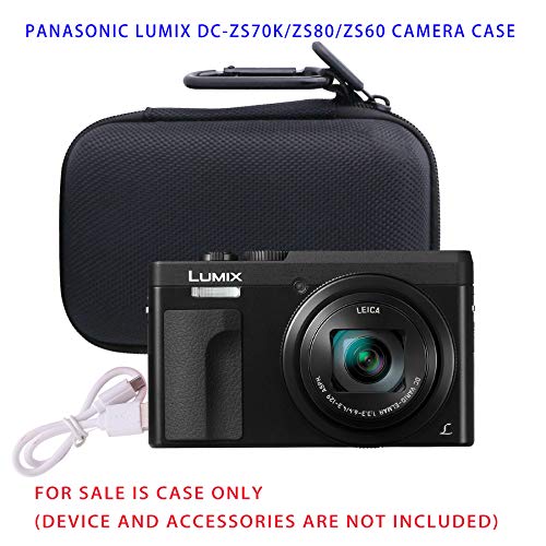 waiyu Hard EVA Carrying Case for Panasonic LUMIX DC-ZS70K/ZS80/ZS60 Digital Camera, Digital Camera Case (Black)