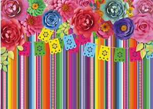 chaiya 7x5ft mexican fiesta theme backdrop festival birthday party decor cinco de mayo carnival colorful flags floral banner table decor background cy-125