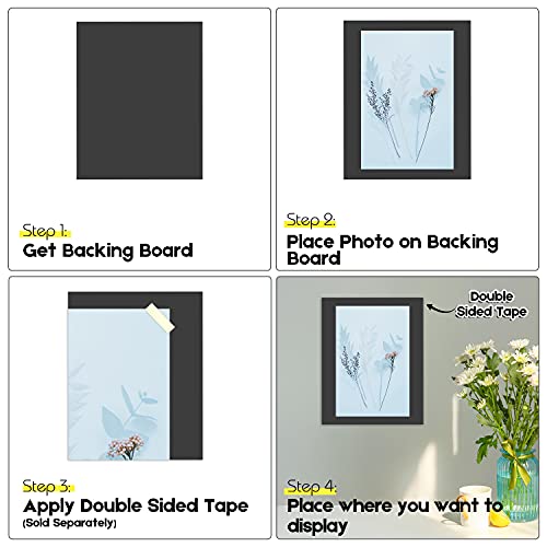 Golden State Art, Pack of 10, 1/16" Thickness Uncut Mat Matte Board Backing for Picture Frame, White Core (11x14, Black)