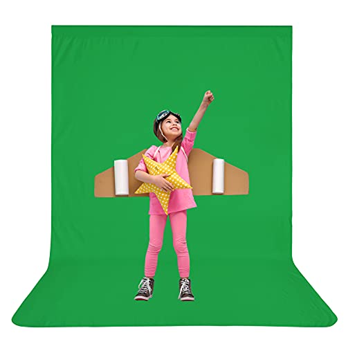 Green Screen Backdrops, Portable Solid Color Photography Backdrops Cloth, 6.0 x 9.0 ft Collapsible Green Backdrop Background for Photography, Video Studio