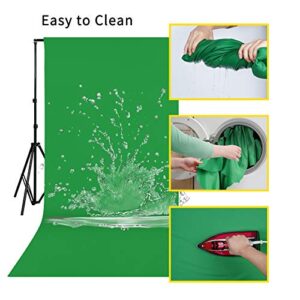 Green Screen Backdrops, Portable Solid Color Photography Backdrops Cloth, 6.0 x 9.0 ft Collapsible Green Backdrop Background for Photography, Video Studio