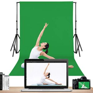 Green Screen Backdrops, Portable Solid Color Photography Backdrops Cloth, 6.0 x 9.0 ft Collapsible Green Backdrop Background for Photography, Video Studio