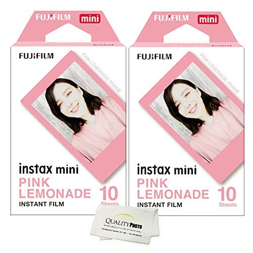 Fujifilm Instax Mini Pink Lemonade Film 2 Pack (20 Exposures) + Quality Photo Fiber Cloth…