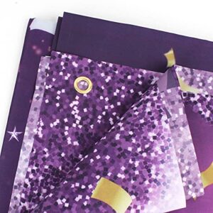 HAMIGAR 6x4ft Happy 17th Birthday Banner Backdrop - 17 Years Old Birthday Decorations Party Supplies for Girls - Purple