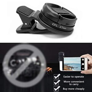 37mm CPL Filter, Universal Circular Polarizer Lens Filter, Cell Phone Lens Accessory Kit, Includes CPL Lens and Lens Clip