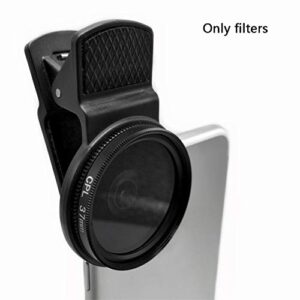 37mm CPL Filter, Universal Circular Polarizer Lens Filter, Cell Phone Lens Accessory Kit, Includes CPL Lens and Lens Clip