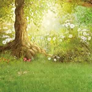 AOSTO 6x8ft Spring Photography Backdrop Easter Woodland Meadow Flower Fairy Tale Under The Tree Background XT-3992