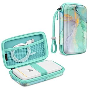 fintie protective case for kodak step/kodak mini 2 hd/kodak printomatic/kodak smile camera & printer – shockproof hard shell carrying case with inner pocket, emerald marble