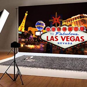 Art Studio 7x5ft Welcome to Las Vegas Photography Backdrop City Billboard Banner Casino Night Scenery Party Decorations Photo Background Vinyl Studio Booth Props