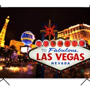 Art Studio 7x5ft Welcome to Las Vegas Photography Backdrop City Billboard Banner Casino Night Scenery Party Decorations Photo Background Vinyl Studio Booth Props