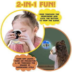 ArtCreativity 2 in 1 Viewfinder Camera with Projector, Set of 6, Battery Operated Projectors with Wild Animal Slides, Great Safari Party Favors, Zoo Party Supplies, & Wild One Party Favors for Kids