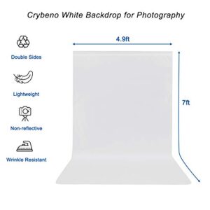 White Backgrounds for Photography, 5 x 7 ft Polyester Chromakey Backdrop Cloth, Collapsible Solid Color Background for Photo Shooting, Streaming Live, Video Studio