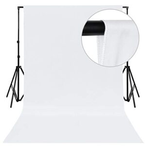 White Backgrounds for Photography, 5 x 7 ft Polyester Chromakey Backdrop Cloth, Collapsible Solid Color Background for Photo Shooting, Streaming Live, Video Studio