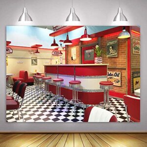 mtmety 7x5ft classic dining background fast food soda shop 50s resumed catering meal time background photography banner picture child birthday shower backdrop decor bjhxme279