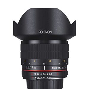 Rokinon FE14M-C 14mm F2.8 Ultra Wide Lens for Canon (Black)