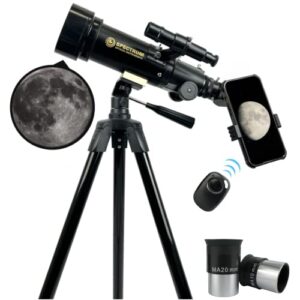 astrolite 70az refractor telescope travel bag bundle – 20x-120x magnification – 70mm aperture 400mm focal length telescope – bonus smartphone adapter – manual alt-az telescope for beginners