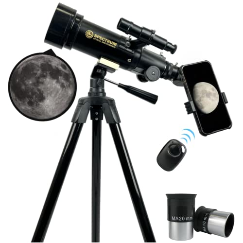 AstroLite 70AZ Refractor Telescope Travel Bag Bundle – 20x-120x Magnification - 70mm Aperture 400mm Focal Length Telescope – Bonus Smartphone Adapter - Manual Alt-AZ Telescope for Beginners