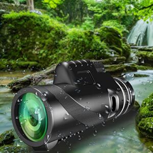 80X100 Monoculars for Adults High Power Monocular Telescope for Smartphone Wildlife Bird Watching Hunting Camping Travel Scenery with Smartphone Holder & Tripod