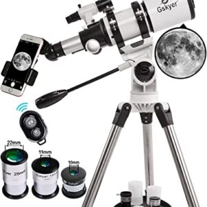 Gskyer Telescope, Telescopes for Adults, 80mm AZ Space Astronomical Refractor Telescope, Telescope for Kids, Telescopes for Adults Astronomy, German Technology Scope