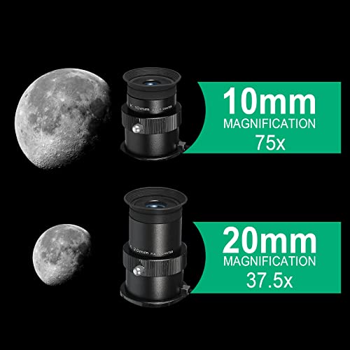 150EQ Telescope, 750mm Telescopes for Adults Astronomy with German Technology Equatorial, Fully- Coated Glass Optics Professional Newtonian Reflector Telescopes for Astronomy Beginners