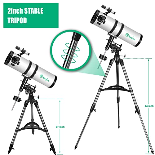 150EQ Telescope, 750mm Telescopes for Adults Astronomy with German Technology Equatorial, Fully- Coated Glass Optics Professional Newtonian Reflector Telescopes for Astronomy Beginners