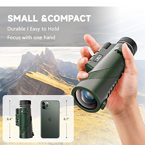 Monocular Telescope for Smartphone, Cosmic Scope for Phone, Tech Gifts for Men, 50X60 Night Vision Monocular for Adults High Power Kid 8-12, Bird Watching Gifts Hiking Camping Spy Hunting Gear