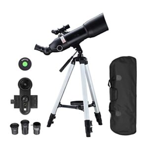 LMMDDP Telescopes For Adults Astronomy Beginners 80mm Telescopes With 10X Phone Mount Telescope Tripod And Case