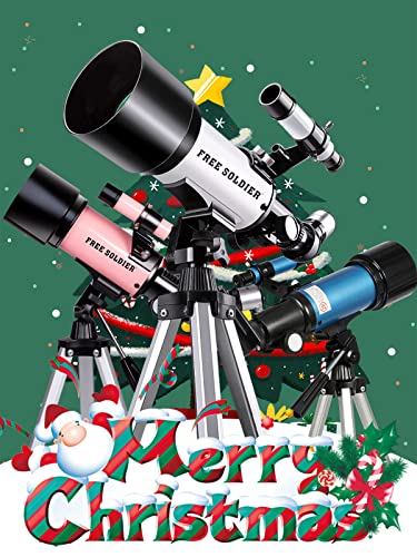 Telescope for Kids Girls Astronomy Beginners - 70mm Aperture and 400mm Focal Length Professional Refractor Telescope for Adults Great Christmas Astronomy Gift for Kids with Gift Package, Pink