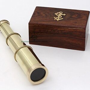 Roorkee Instruments India Brass Telescope with Box/Unique Gift