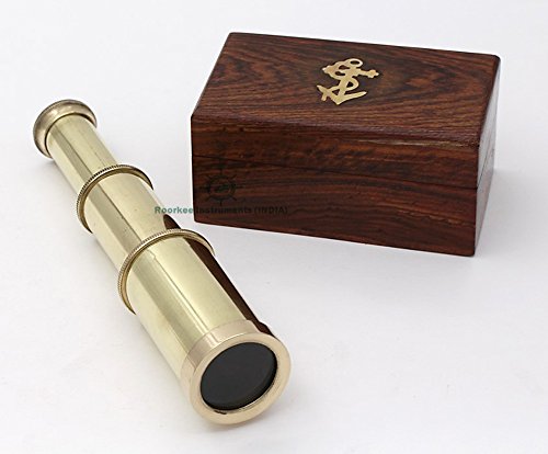 Roorkee Instruments India Brass Telescope with Box/Unique Gift