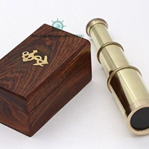 Roorkee Instruments India Brass Telescope with Box/Unique Gift